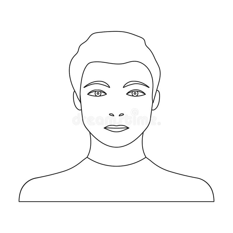 The Face of a Young Guy. Face and Appearance in Vector Symbol Stock ...