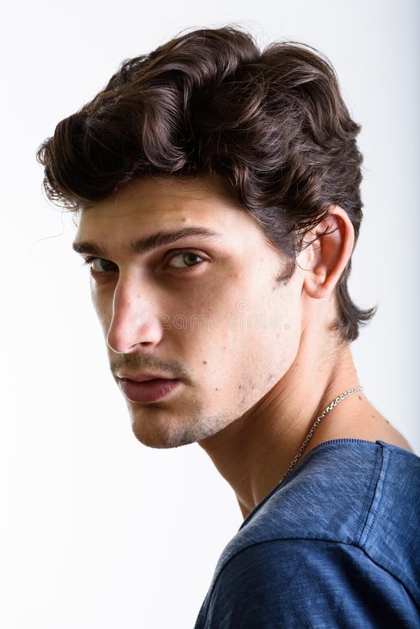 Face of Young Handsome Man Looking Back Stock Image - Image of latin ...