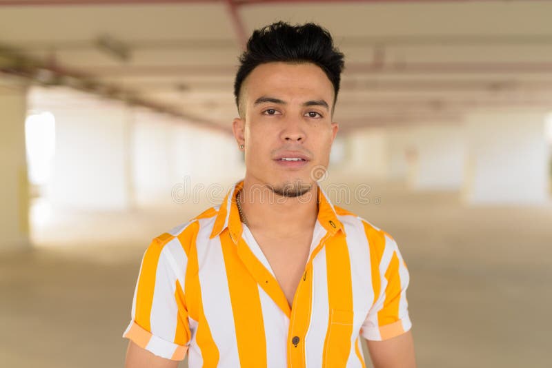 Face of Young Handsome Multi Ethnic Man at Modern Building Stock Photo ...