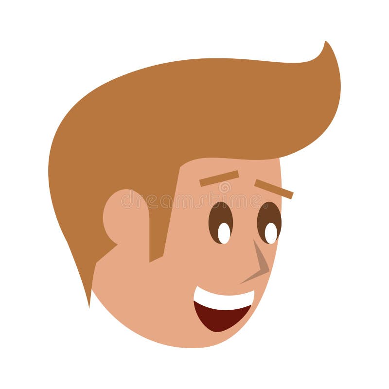 Face Young Man Head Cartoon Stock Vector - Illustration of casual, face ...
