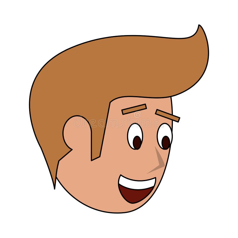 Face Young Man Head Cartoon Stock Vector - Illustration of head, formal ...