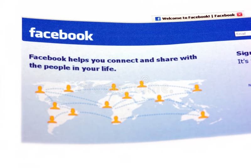 Facebbok Community Homepage Editorial Stock Image - Image of engine ...