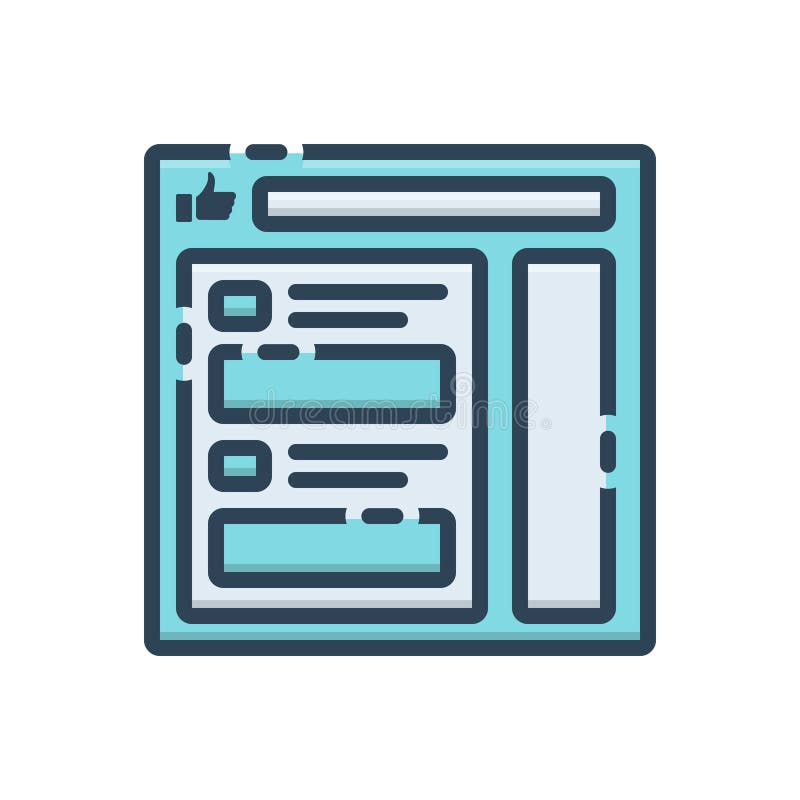 Color Illustration Icon for Facebook Ad, Optimization and Reclame Stock ...