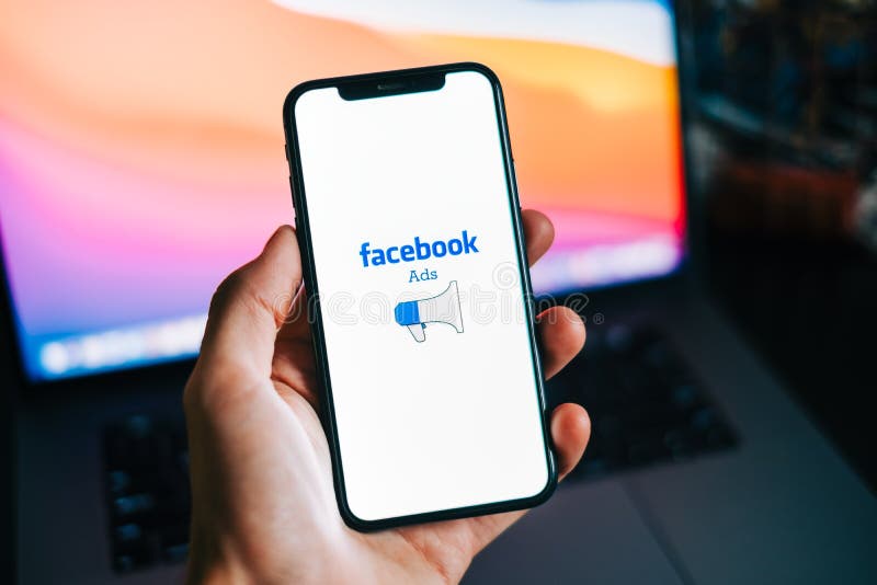 Facebook Ads Logo on the Smartphone Screen Editorial Stock Photo ...