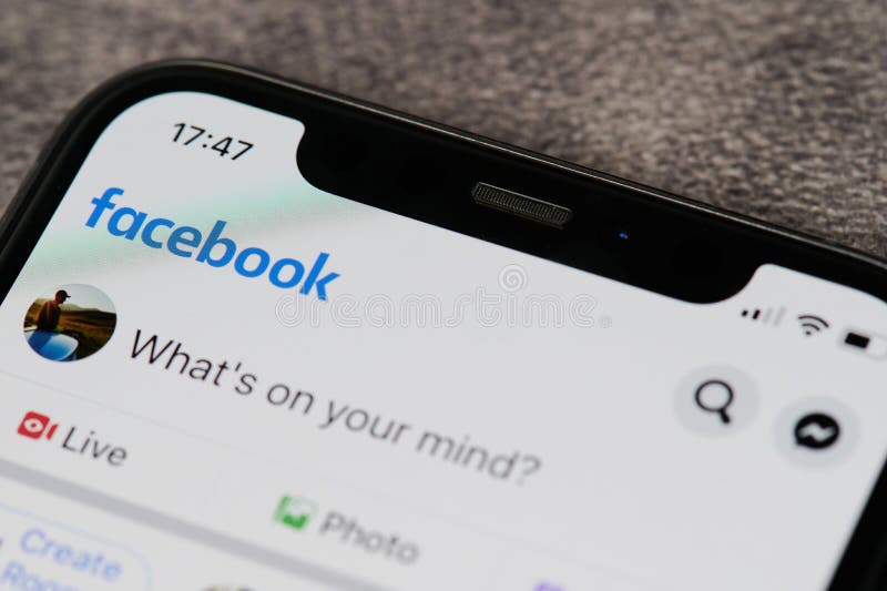 Facebook App on Iphone Smartphone Editorial Stock Photo - Image of ...