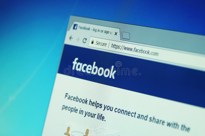 Facebook computer screen editorial stock photo. Image of networks ...