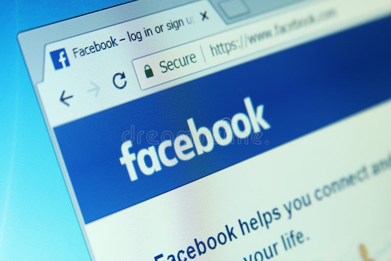 Facebook computer screen editorial image. Image of account - 124858870