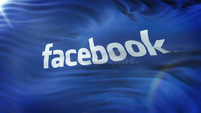 Facebook Flag Waving on Sun. Seamless Loop with Highly Detailed Fabric ...