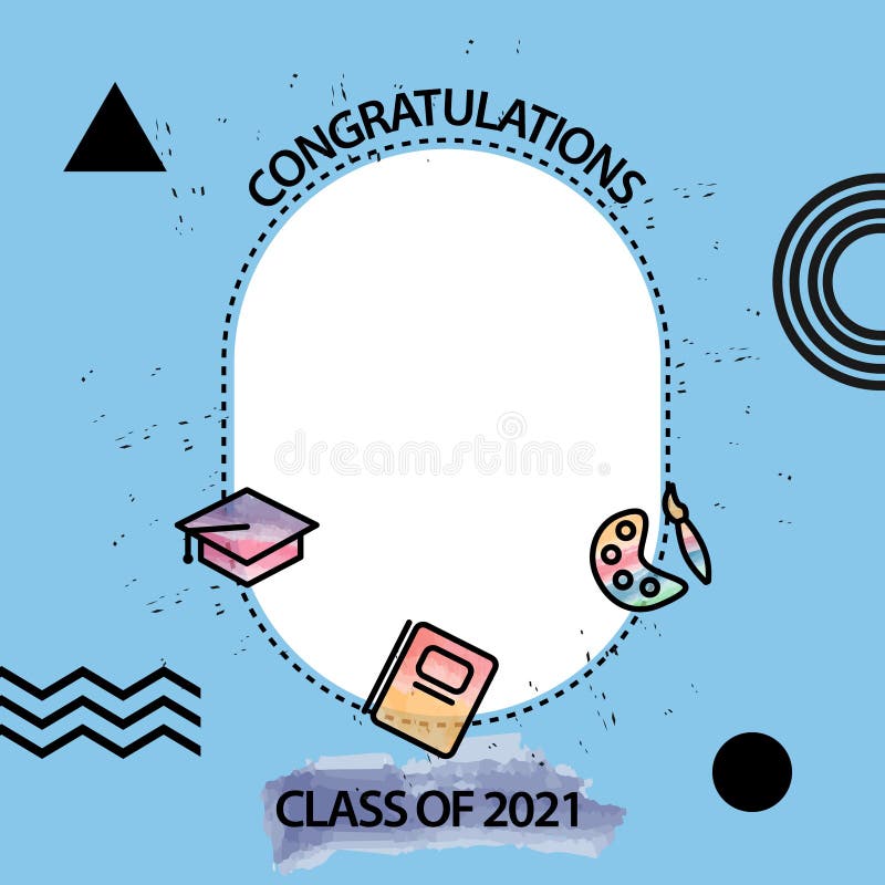 Facebook Frame Graduation Class of 2021 Design Stock Illustration ...