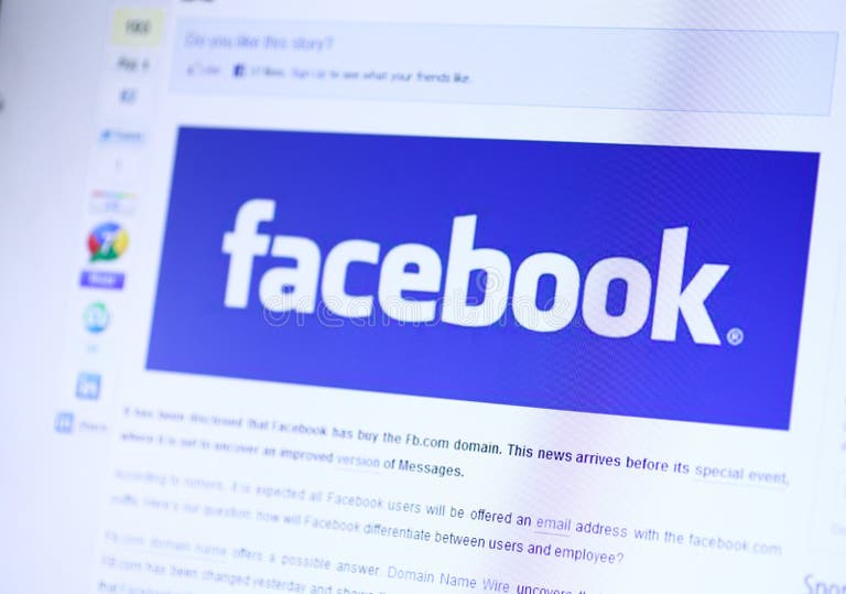 Facebook Homepage editorial photo. Image of laptop, notebook - 20989046