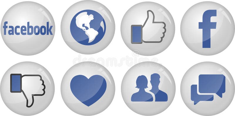 Facebook Icon Collection editorial stock image. Illustration of design ...