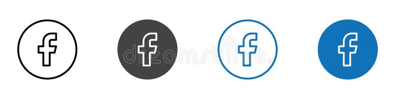 Facebook Icon Flat Editable Icon Mark Set Stock Vector - Illustration of logotype, blue: 334296825