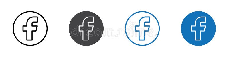 Facebook Icon Flat Editable Icon Mark Set Editorial Image ...