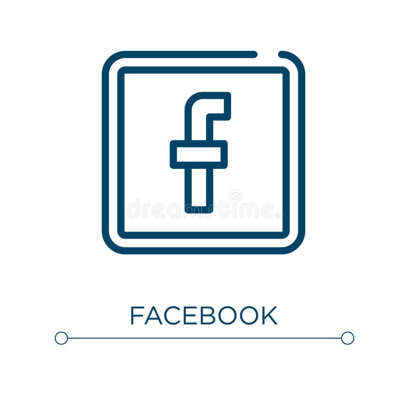 Facebook Icon. Linear Vector Illustration. Outline Facebook Icon Vector ...