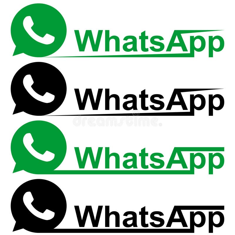Four Designs of the WhatsApp Logo in Different Color Variations ...