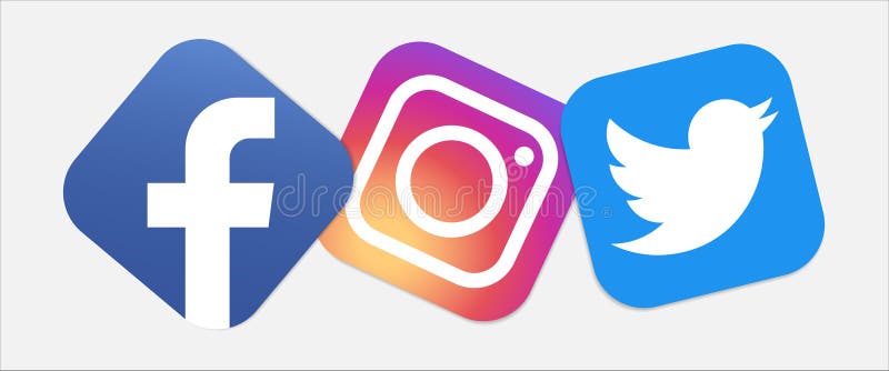 Facebook Instagram Twitter Popular Social Media Kyiv Ukraine April 25 2020 Editorial