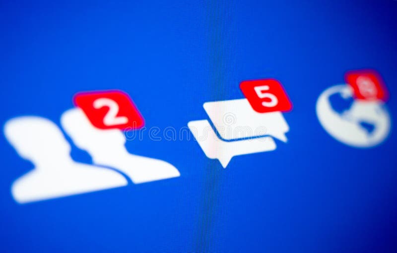 Facebook Interface on the Screen Editorial Stock Photo - Image of data ...