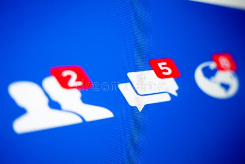 Facebook Interface on the Screen Editorial Stock Photo - Image of data ...