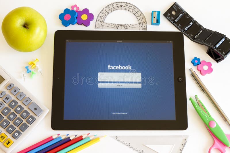 Laptop MacBook Pro Retina with Site Facebook on the Screen is on ...
