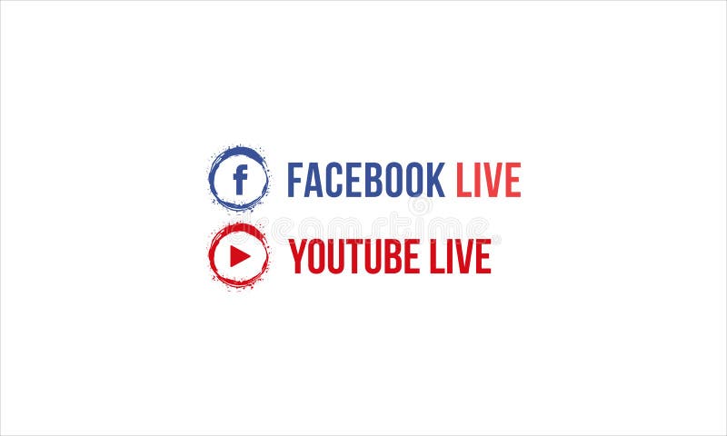Facebook Live and Youtube Live Icon Logo Set Vector Illustration ...