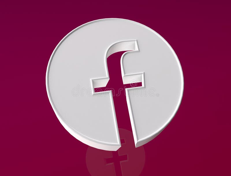 Facebook Logo 3d Social Media Logo 3D Rendering Stock Illustration ...