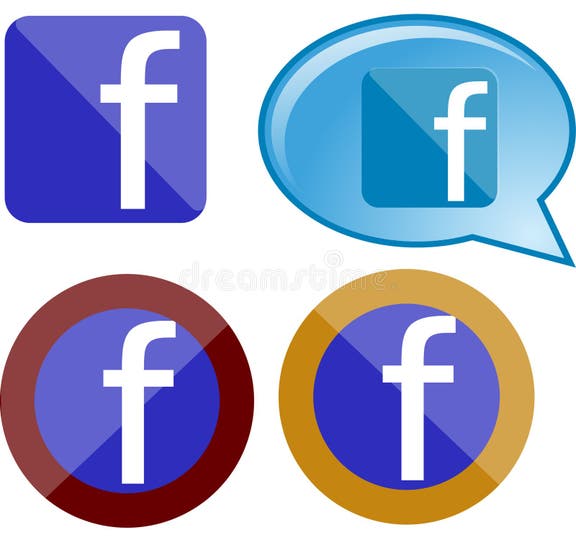 Faceboook glass Logo set editorial stock photo. Illustration of graphic ...