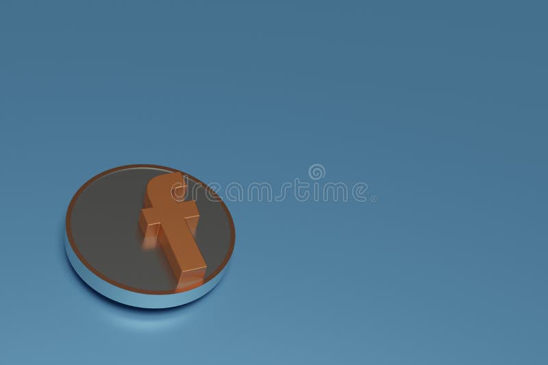 Facebook Logo in Gold and Silver Colour Isolated on Background, All in ...