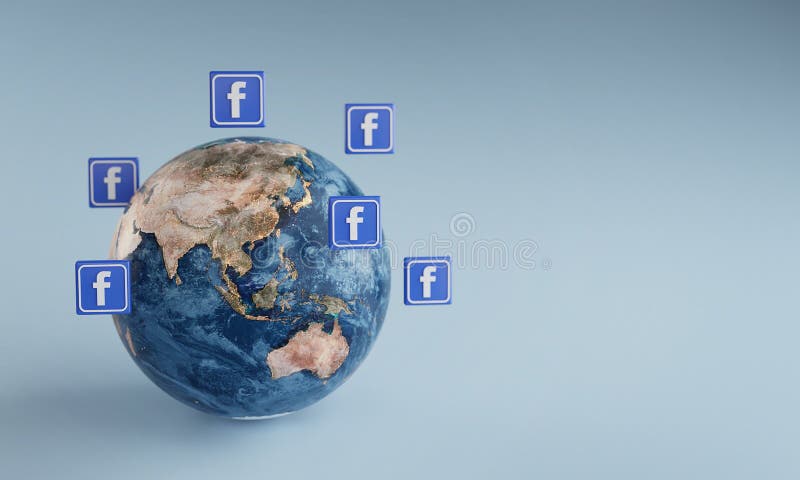 Facebook Logo Icon Around Earth. Popular App Concept Editorial ...