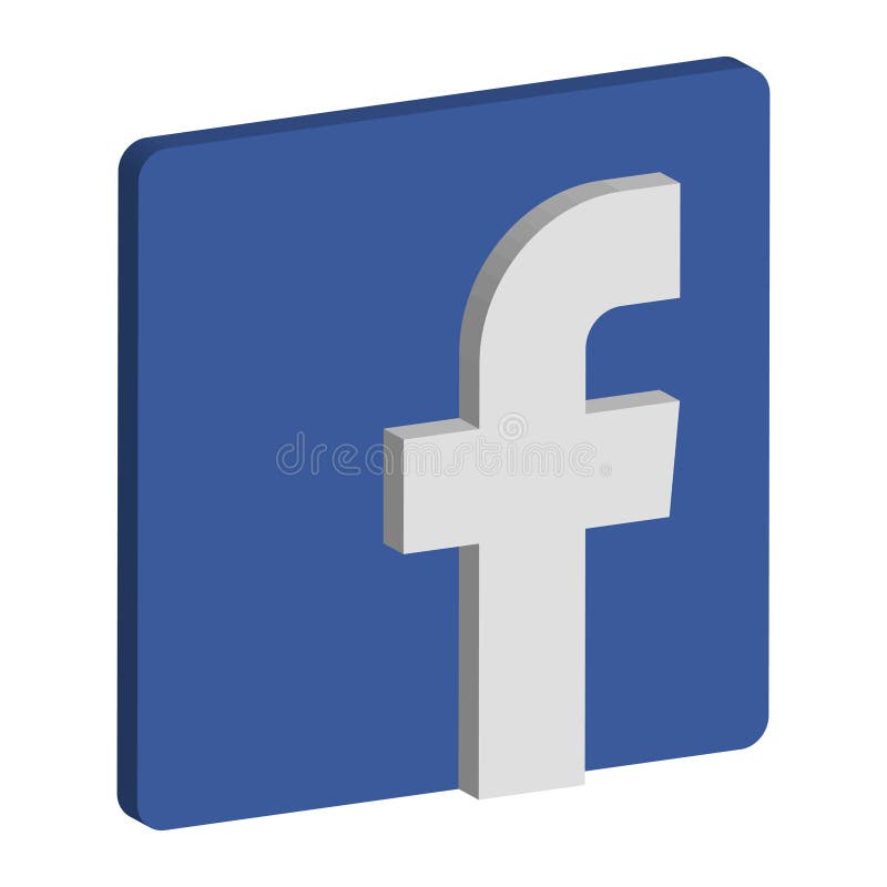 Facebook Logo Isometric Icon Editorial Image - Illustration of sign ...