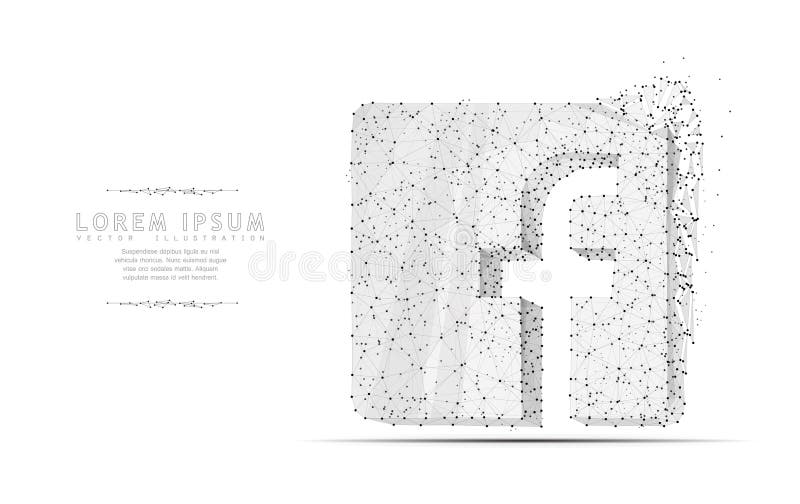 Facebook-Logo Polygonale Wireframe Maschenkunst Redaktionelles Bild ...