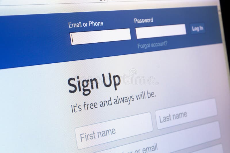 Facebook 5 editorial image. Image of blue, blog, company - 129921675