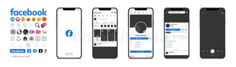 Facebook. Facebook Mockup. Facebook Mobile App Interface Template on ...