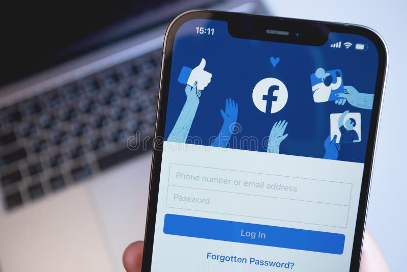 Facebook Mobile App on the Screen Editorial Stock Photo - Image of ...