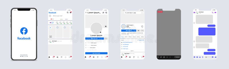 Facebook. Facebook Mockup. Facebook Mobile App Interface Template on ...