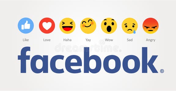 New Facebook Like Button Emoji Reactions Stock Illustrations – 123 New ...