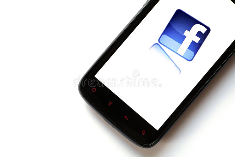 Facebook phone editorial stock image. Image of business - 24315334