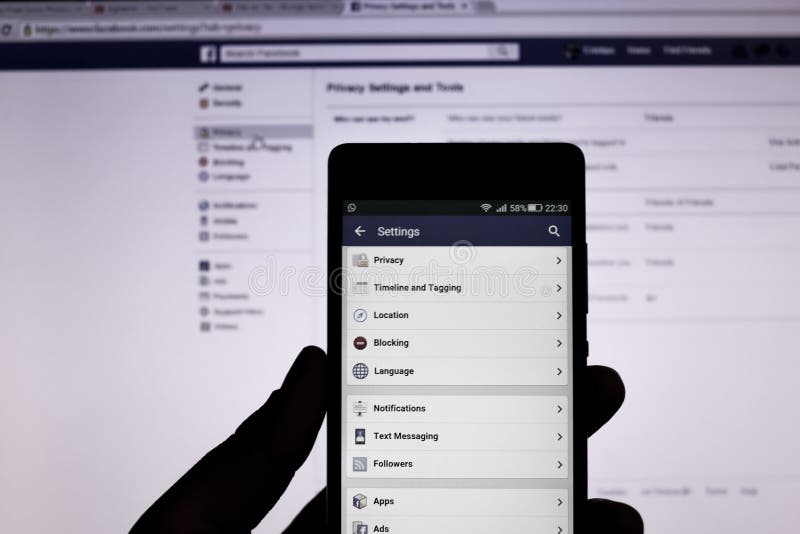 Facebook privacy editorial image. Image of network, online - 67721055