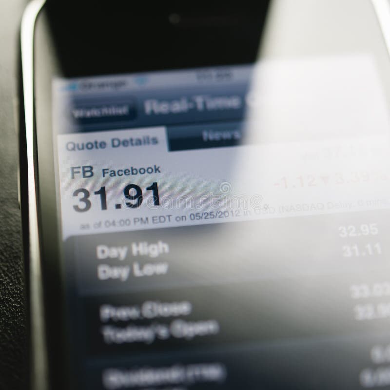 Facebook share price editorial photo. Image of business - 25206491