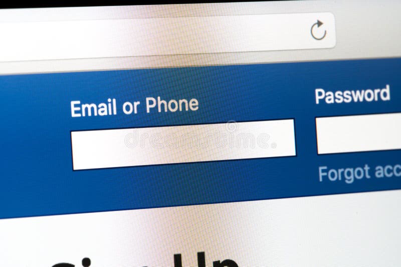 Facebook Sign Up - Screen Shot Editorial Photography - Image of concept ...