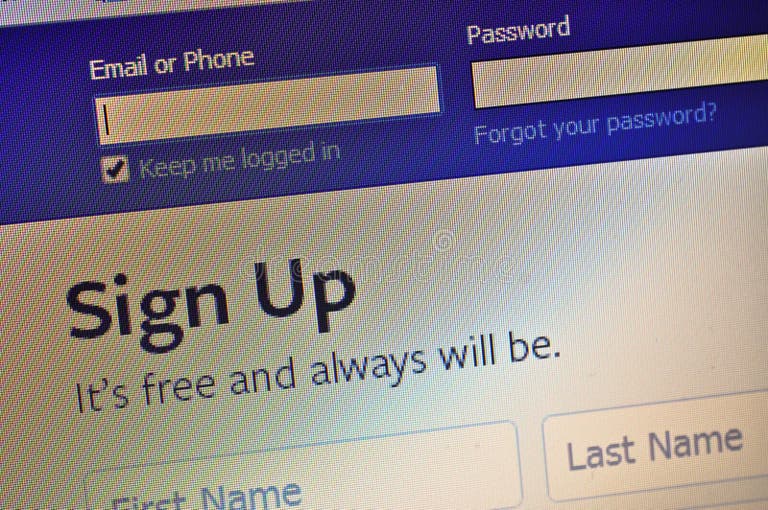 284 Facebook Sign Up Page Stock Photos - Free & Royalty-Free Stock ...