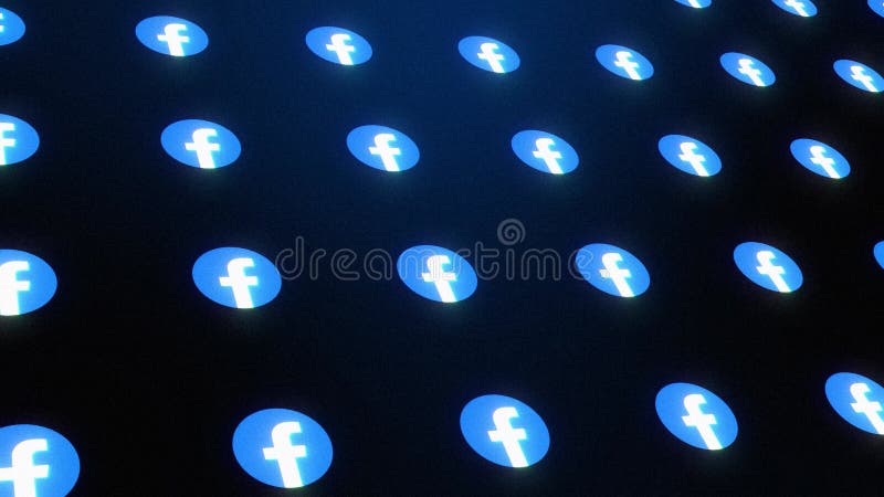 Facebook Social Media Icon in Loop Background Stock Footage - Video of ...