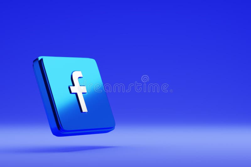 Facebook Square Logo on a Blue Background. 3d Render Editorial Image ...