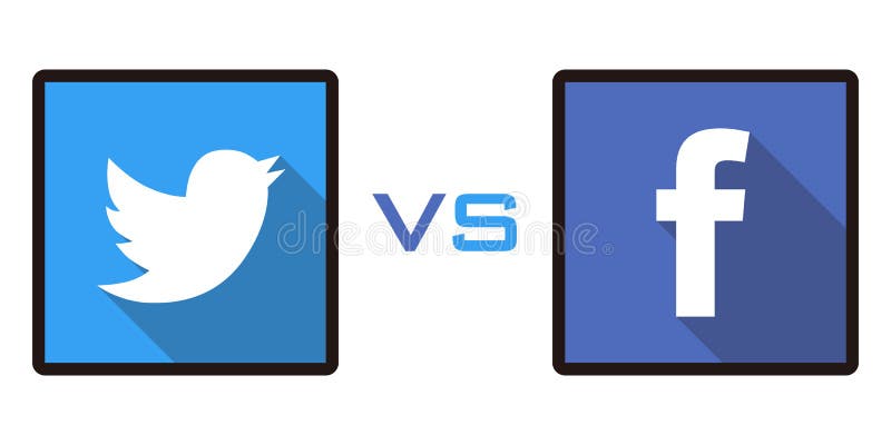Facebook vs Twitter redaktionell bild. Illustration av digitalt - 44507276
