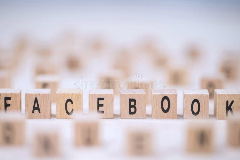 Facebook Wooden Cube Letter Background Editorial Image - Image of ...