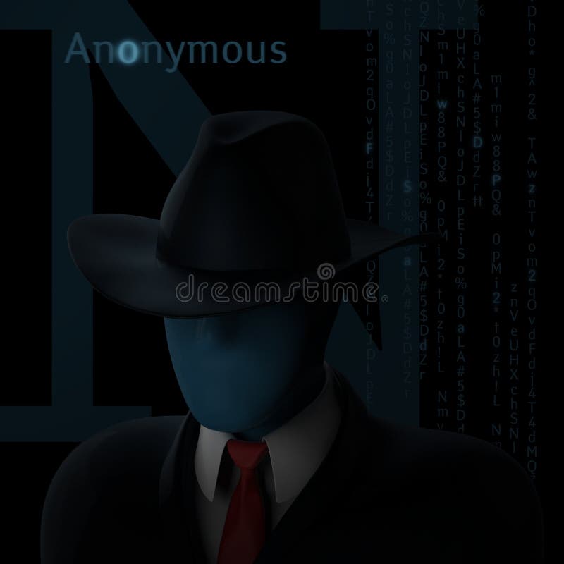 Faceless Anonymous Computer Hacker in Darkness Stock Illustration ...