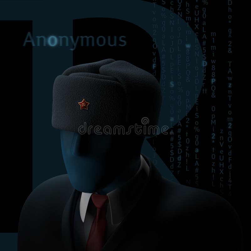 Faceless Anonymous Russian Computer Hacker in Darkness Stock ...