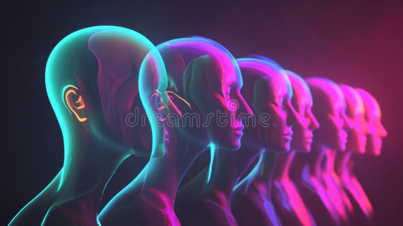 Abstract Faceless Avatars in Vibrant Colors with Copy Space for ...