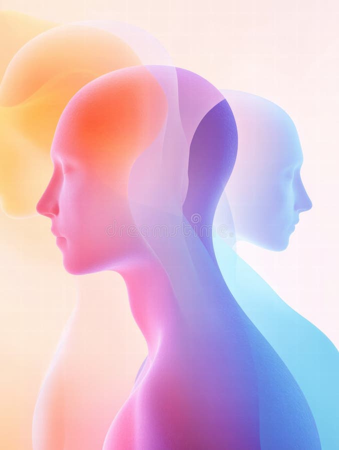 Abstract Faceless Avatars in Gradient Colors Creating a Modern Visual ...