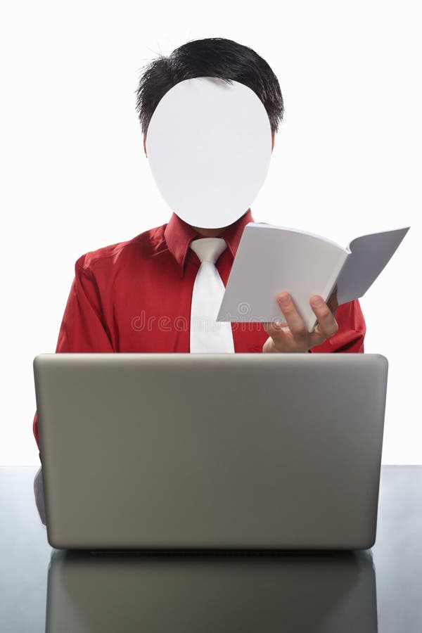 Faceless Businessman and Laptop Stock Image - Image of suit, gesture ...