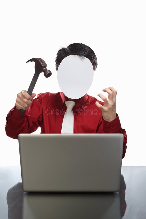 Faceless Businessman and Laptop Stock Image - Image of people, vertical ...